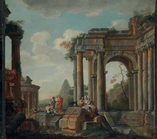 A capriccio of classical ruins, the Pyramid of Cestius and Temple of the Sibyl beyond | Art.Salon