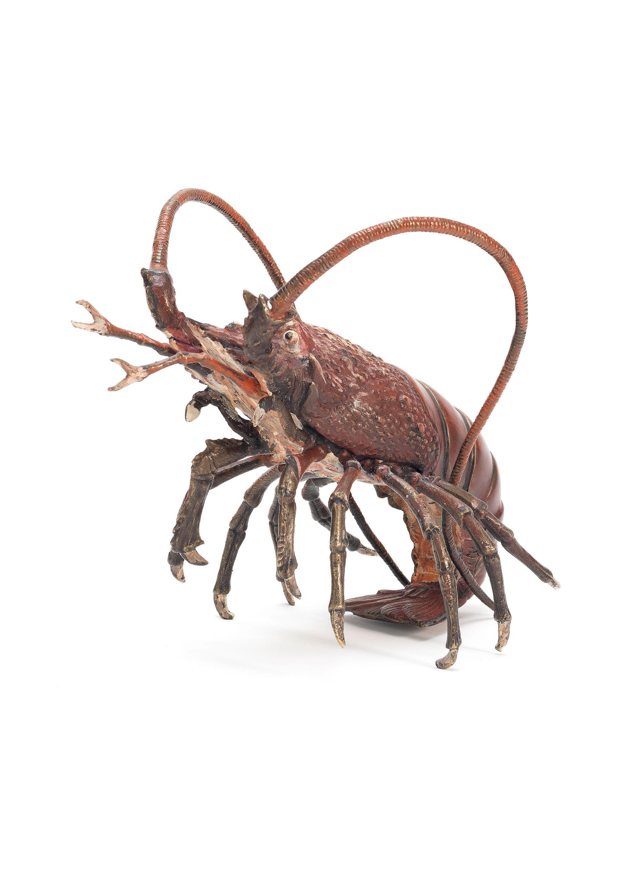 A large cold painted bronze model of a lobster | Art.Salon
