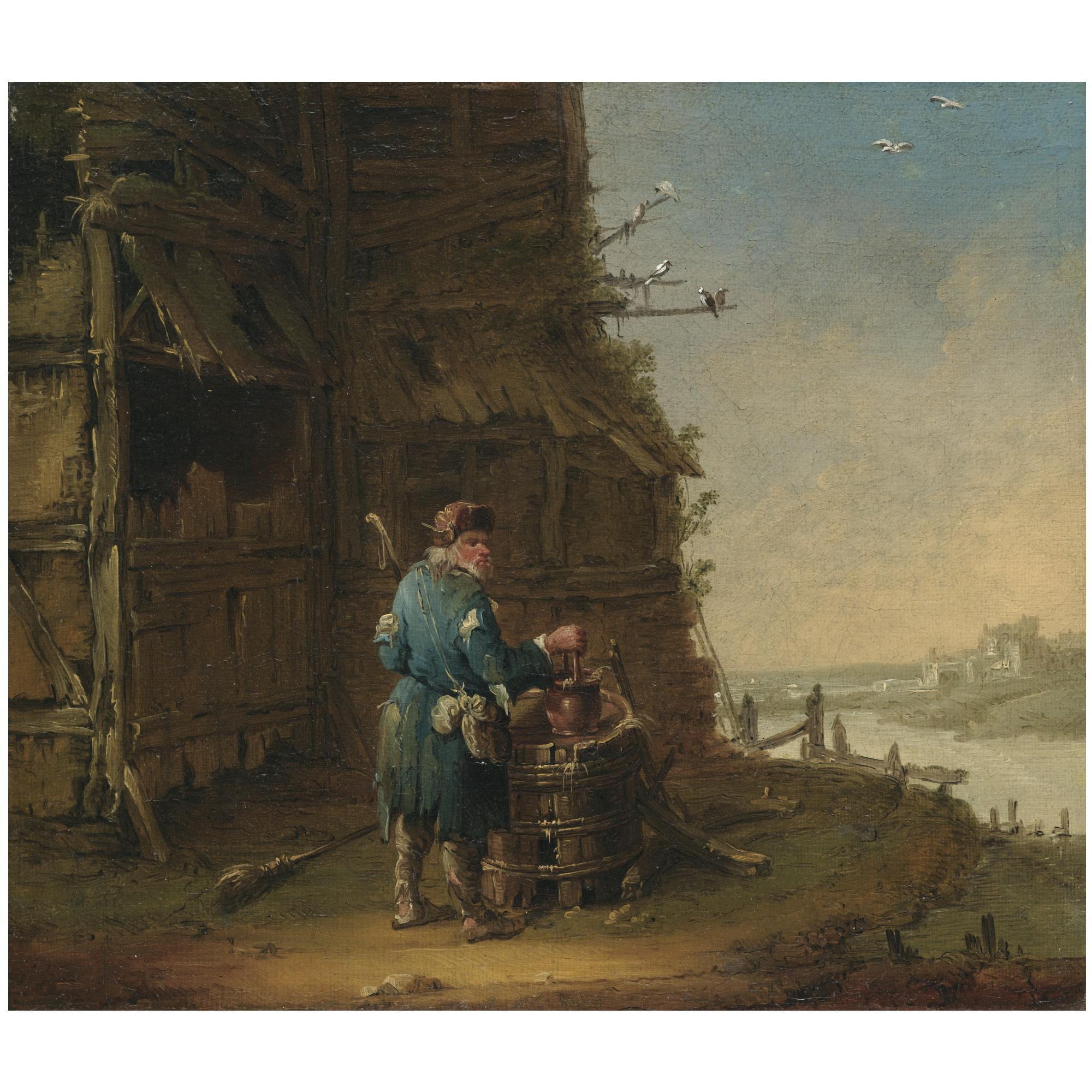 A Peasant Filling A Bucket Of Water | Art.Salon