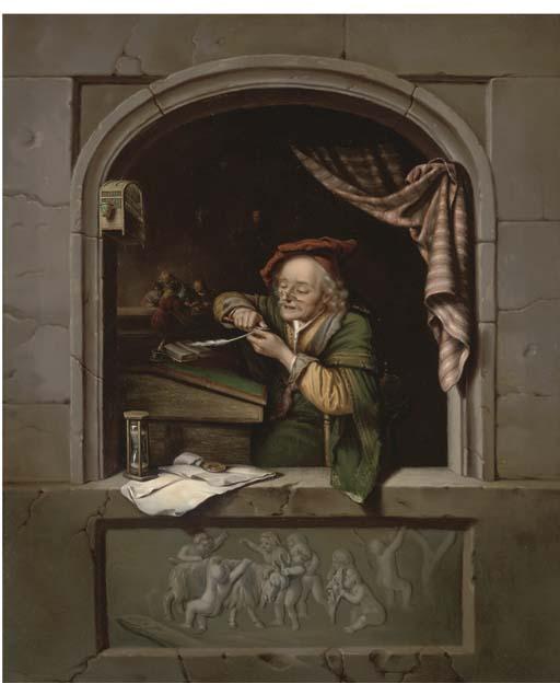 A scholar sharpening his quill at a casement | Art.Salon