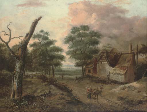A Wooded Landscape With Travellers On A Track By A Cottage | Art.Salon