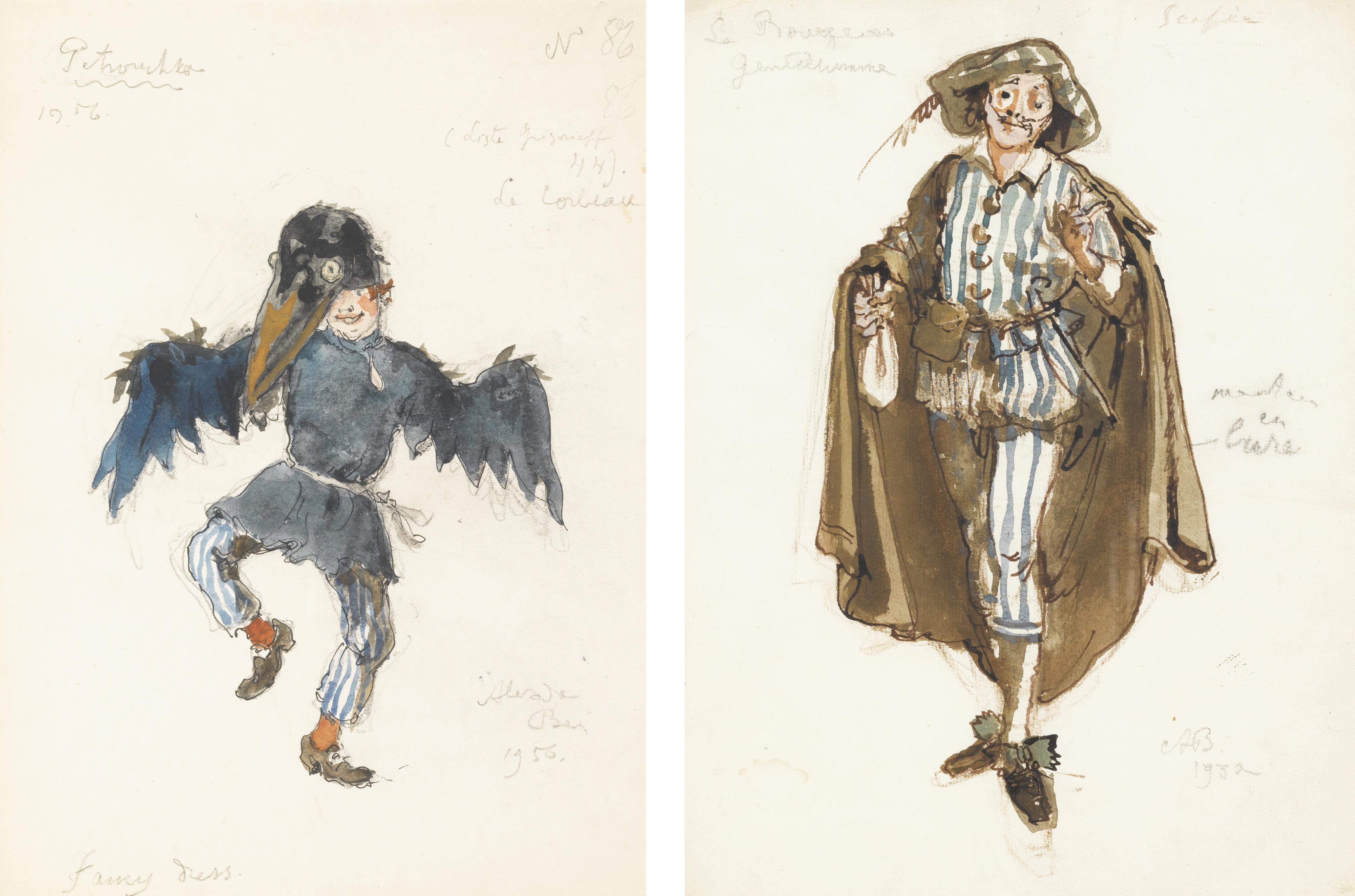 Two Costume Designs: Raven Fancy Dress Costume From Petrushka And A ...