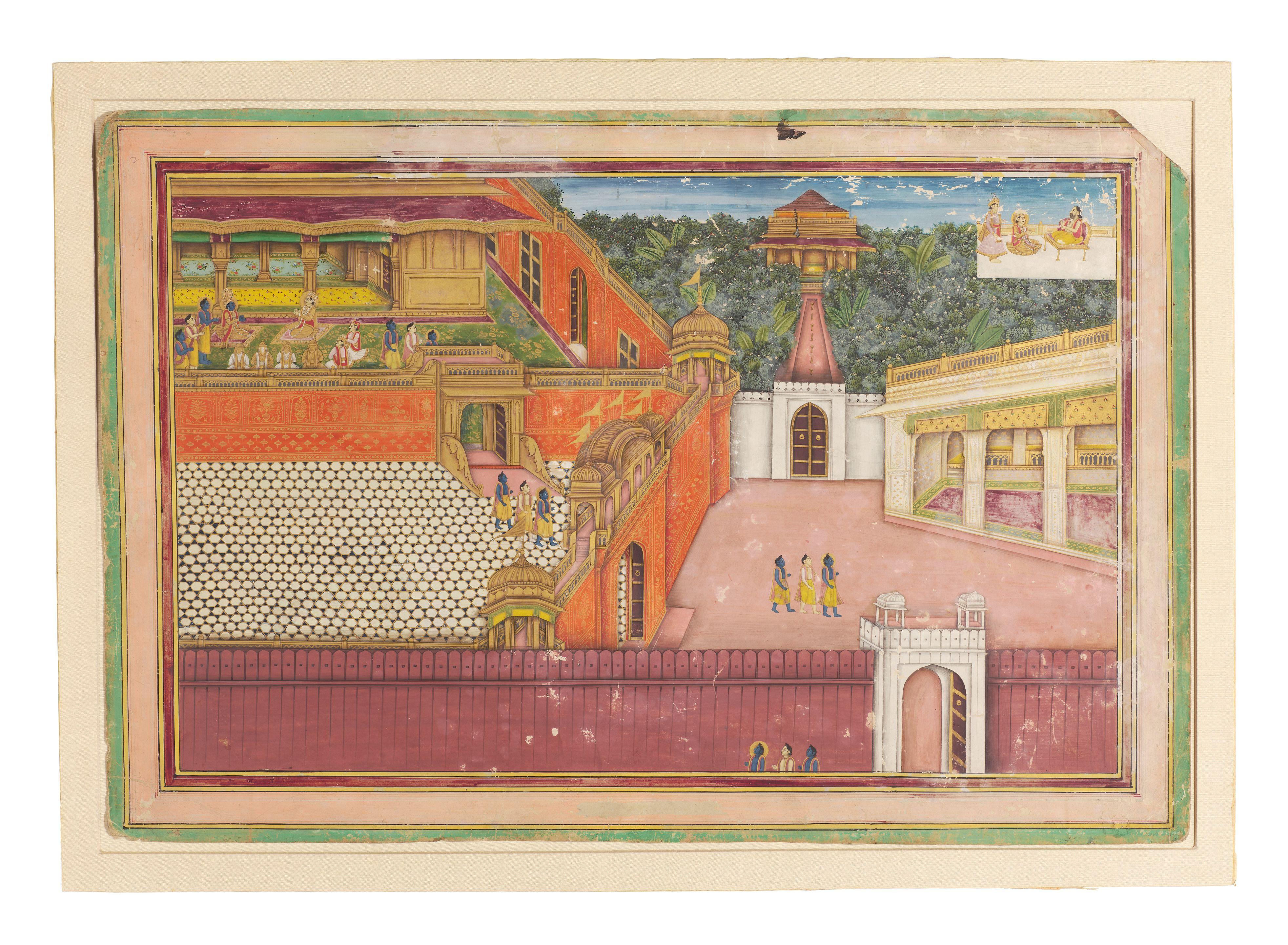 An Illustration From A Bhagavata Purana Series: Krishna, Balarama, And ...