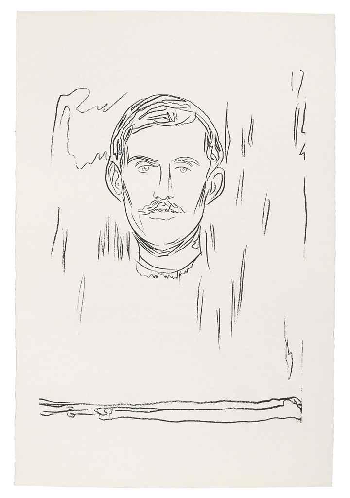 Self-Portrait with Skeleton's Arm (After Munch) by Andy Warhol | Art.Salon