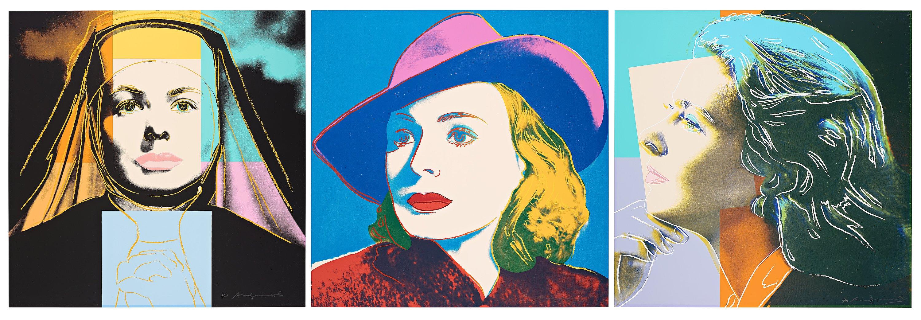 "Three portraits of Ingrid Bergman by Andy Warhol". by Andy Warhol ...