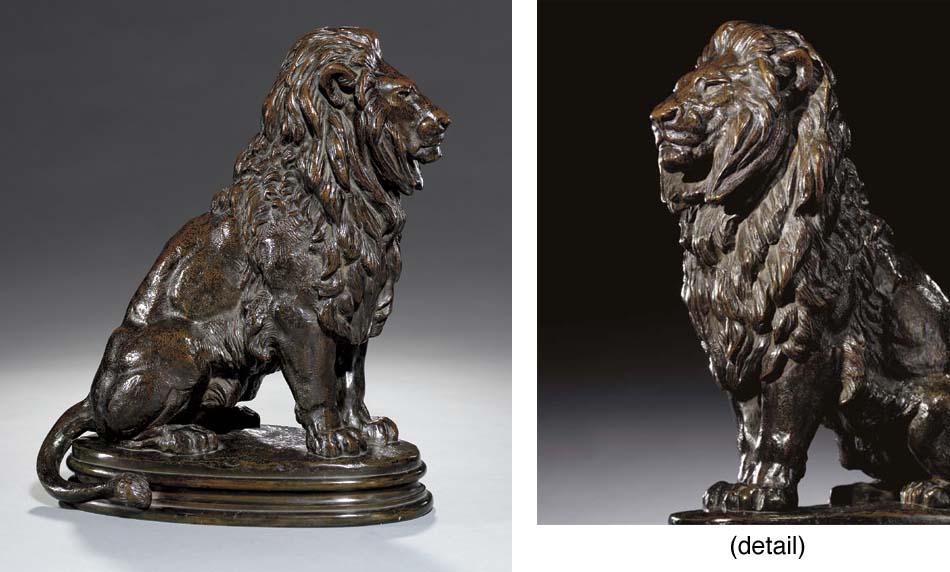 Lion assis No1 (Seated lion No1) by Antoine-Louis Barye | Art.Salon