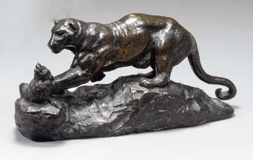 Panthère surprenant un zibeth, seconde version (Panther attacking a ...