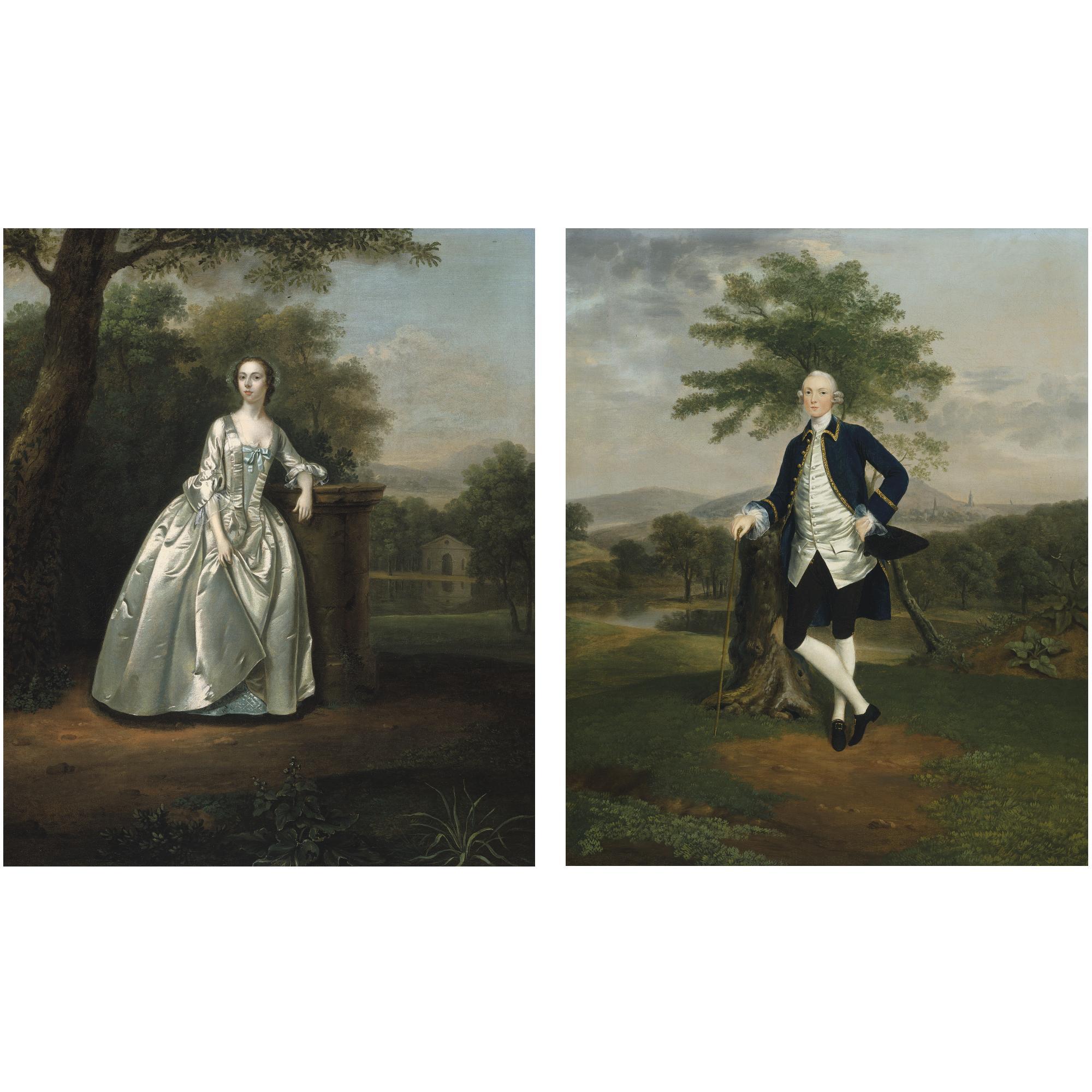 Portrait Of Edward Travers Of Trefalyn House; And Ursula, His Wife by ...