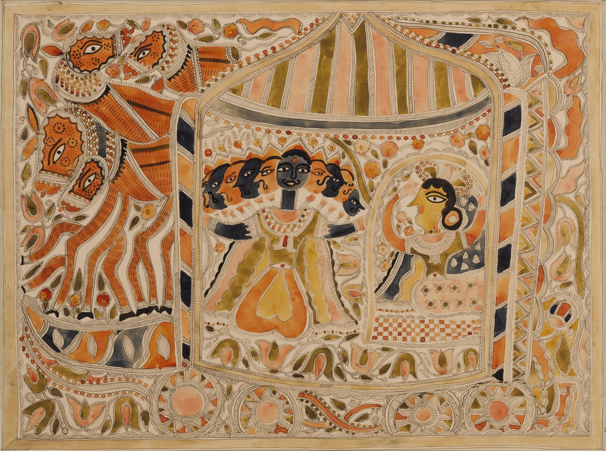 Sita Harana (Abduction of Sita) by Baua Devi | Art.Salon