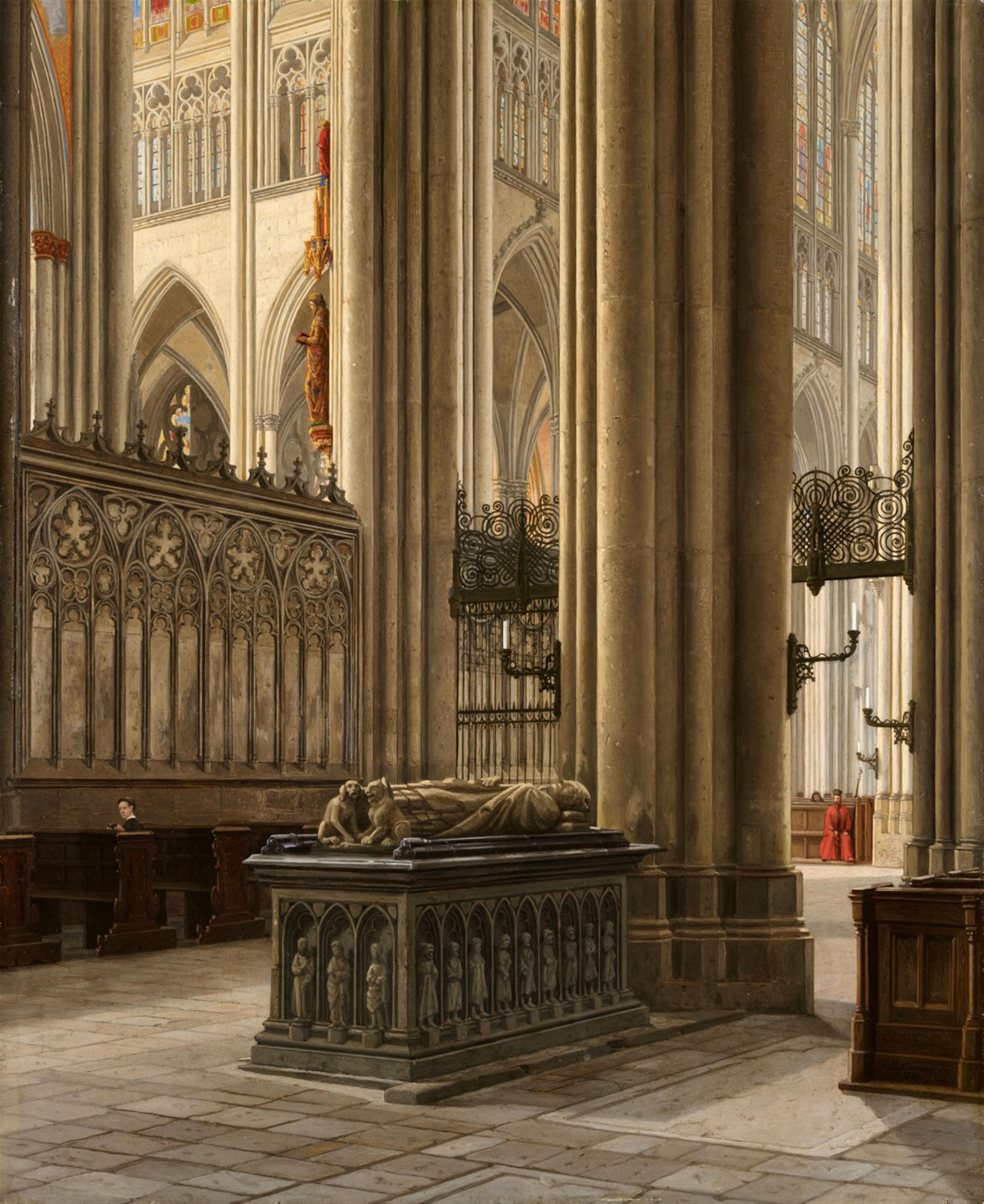 Ansicht der Kreuzkapelle des Kölner Doms mit dem Grabmal des Engelbert ...