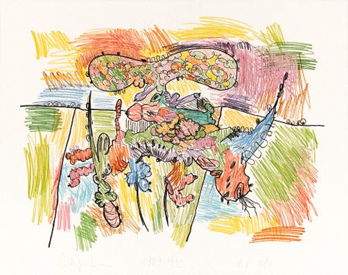 Floating Shape With Backdrop by Carroll Dunham | Art.Salon