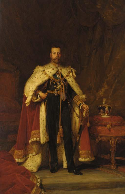 Coronation Portrait Of King George V 1865 1936 Full length In An Coronation Portrait Of King George V 1865 1936 Full length In An