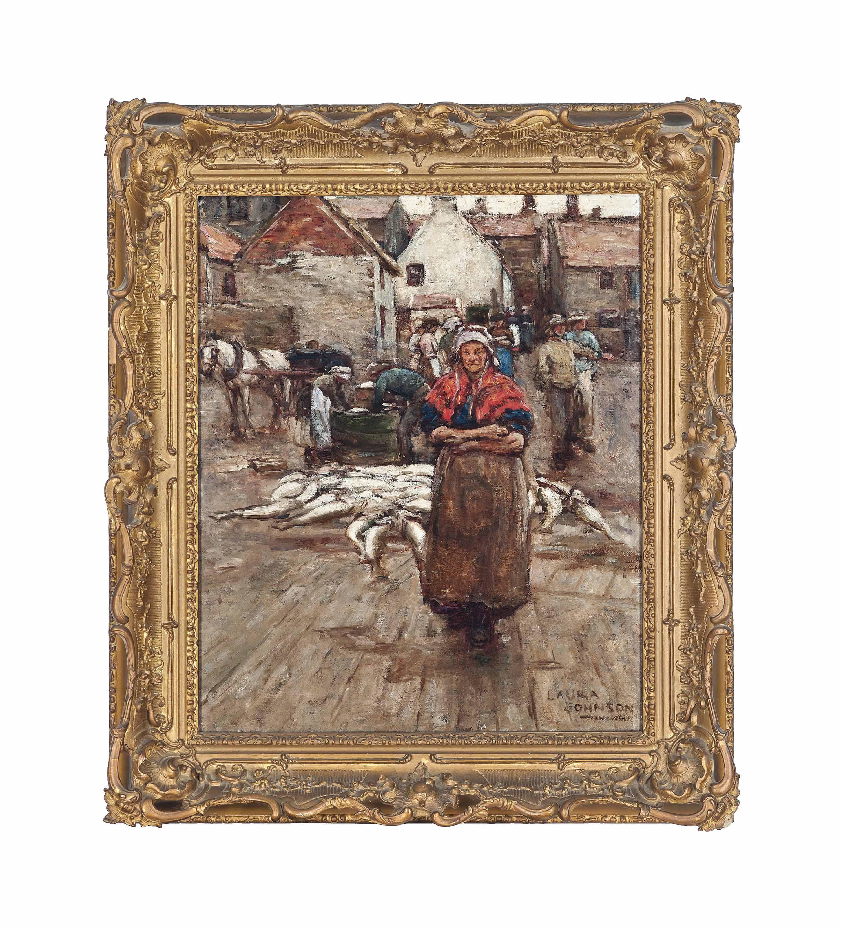 Packing Fish On The Quay At Staithes by Dame Laura Knight, R.A., R.W.S ...