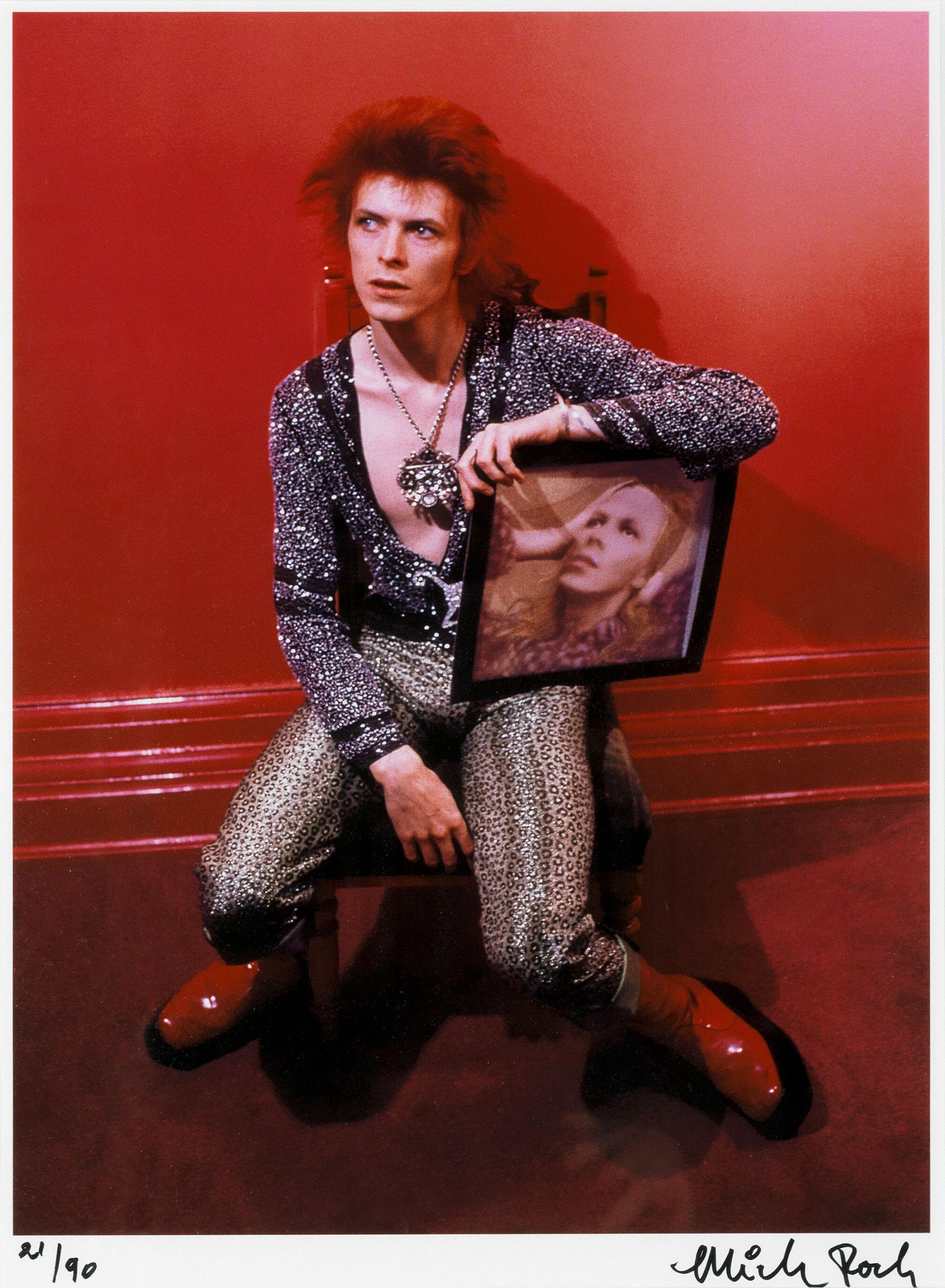 David Bowie With Hunky Dory Album Cover, Haddon Hall, 1972, printed ...