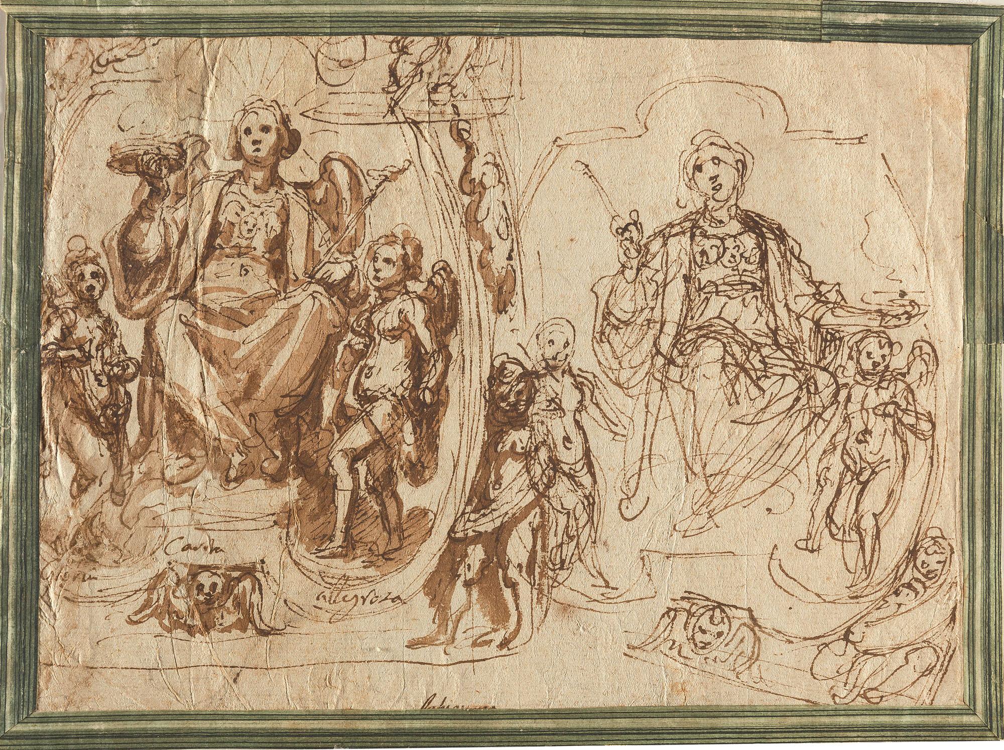 Recto: Allegorie – Verso: Die Vertreibung aus dem Paradies. by Domenico Cresti | Art.Salon