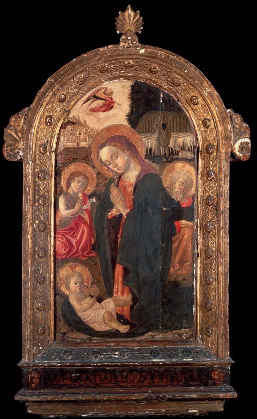 The Madonna adoring the Christ Child with the infant Saint John the Baptist, Joseph and the ...