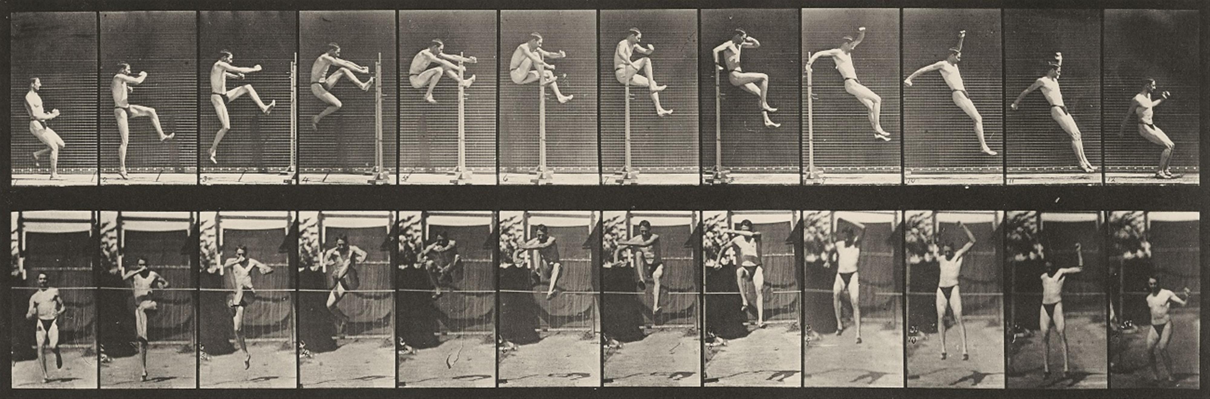 Man performing running straight high jump (Tafel 152, aus: Animal ...