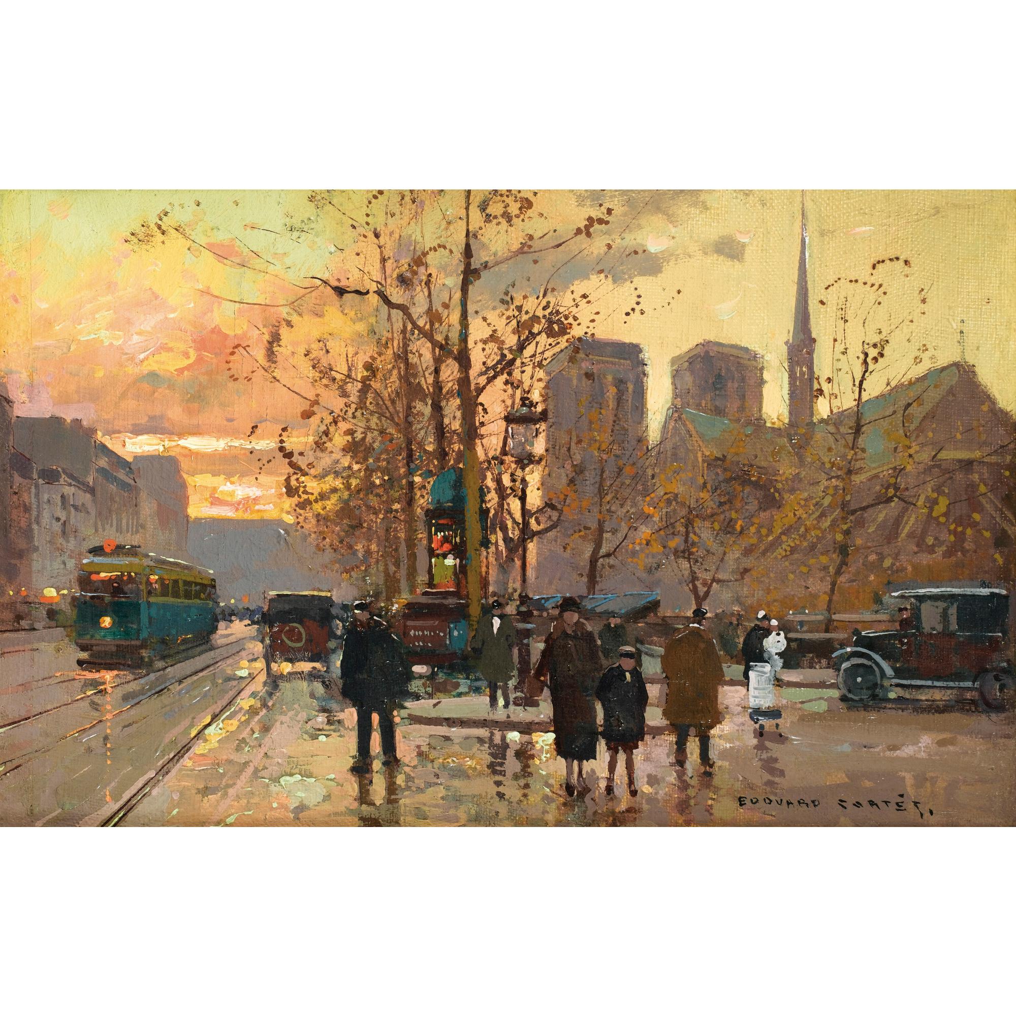 Paris, Les Quais Et Notre-Dame De Paris by Edouard Cortès | Art.Salon