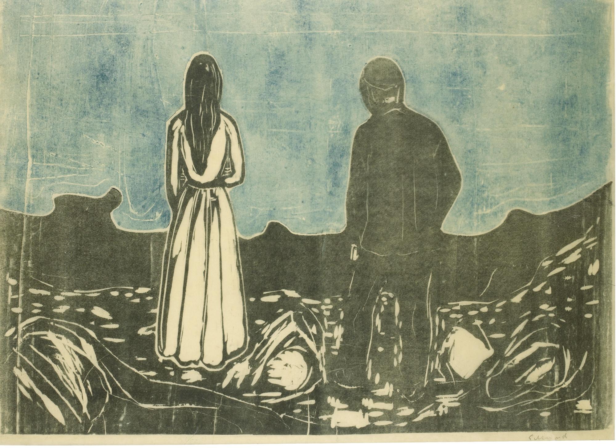 Two Human Beings. The Lonely Ones (W. 157) by Edvard Munch | Art.Salon