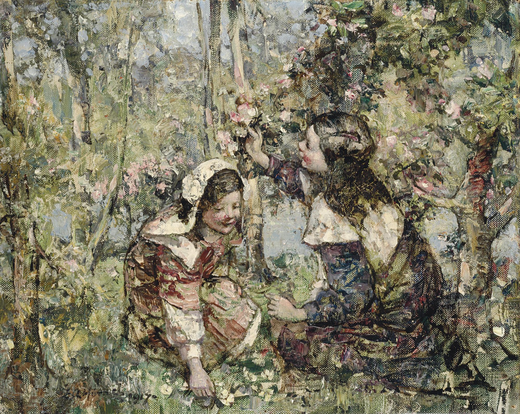 Picking Wildflowers by Edward Atkinson Hornel | Art.Salon