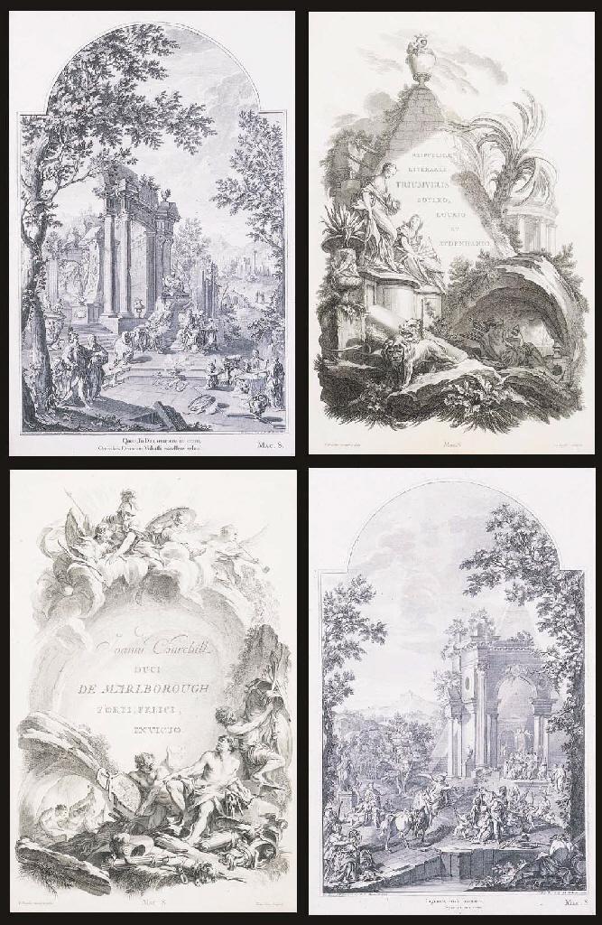 Eighteen 18th century Venetian engravings of allegorical tombs of ...