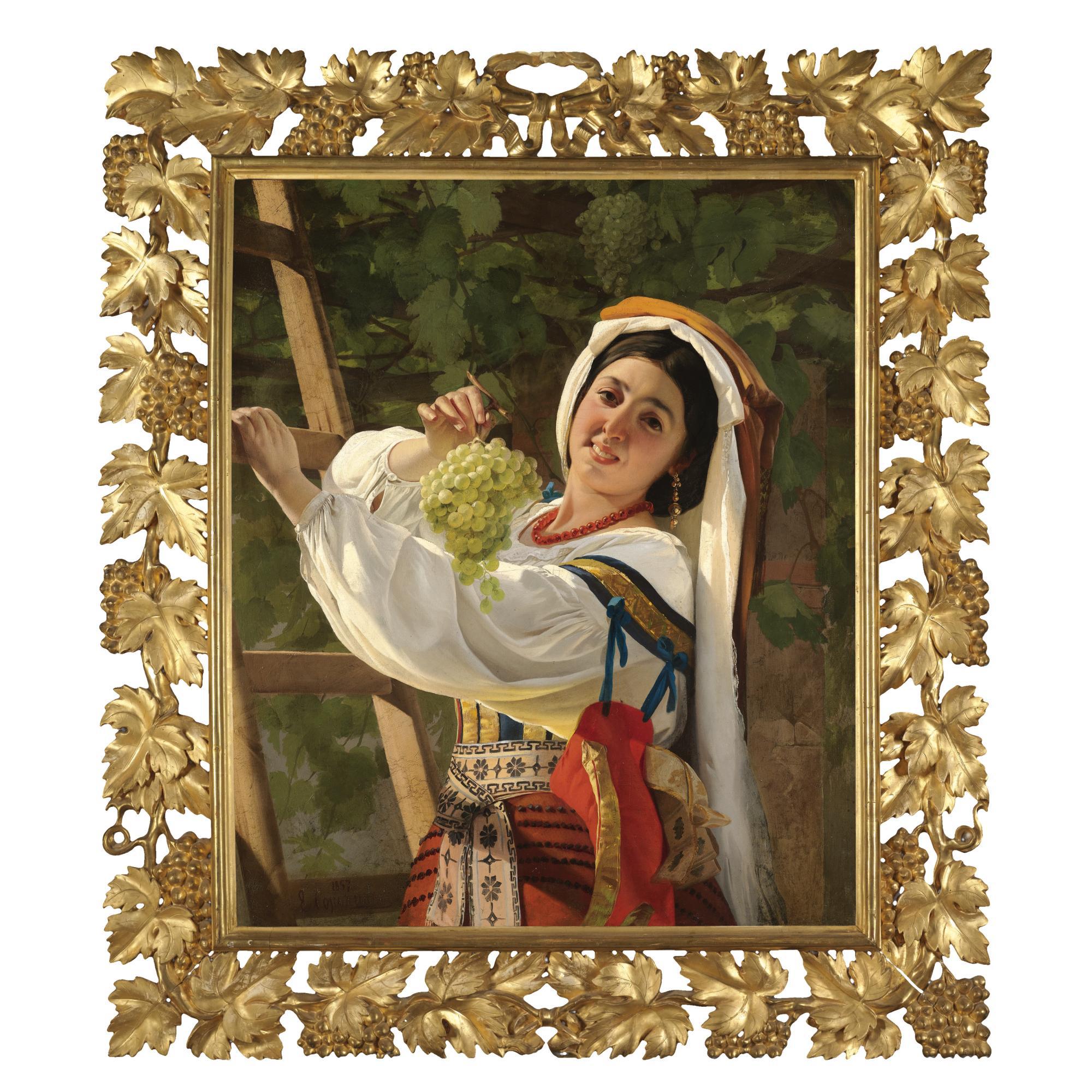 Laughing Italian Girl by Evgraf Semenovich Sorokin | Art.Salon