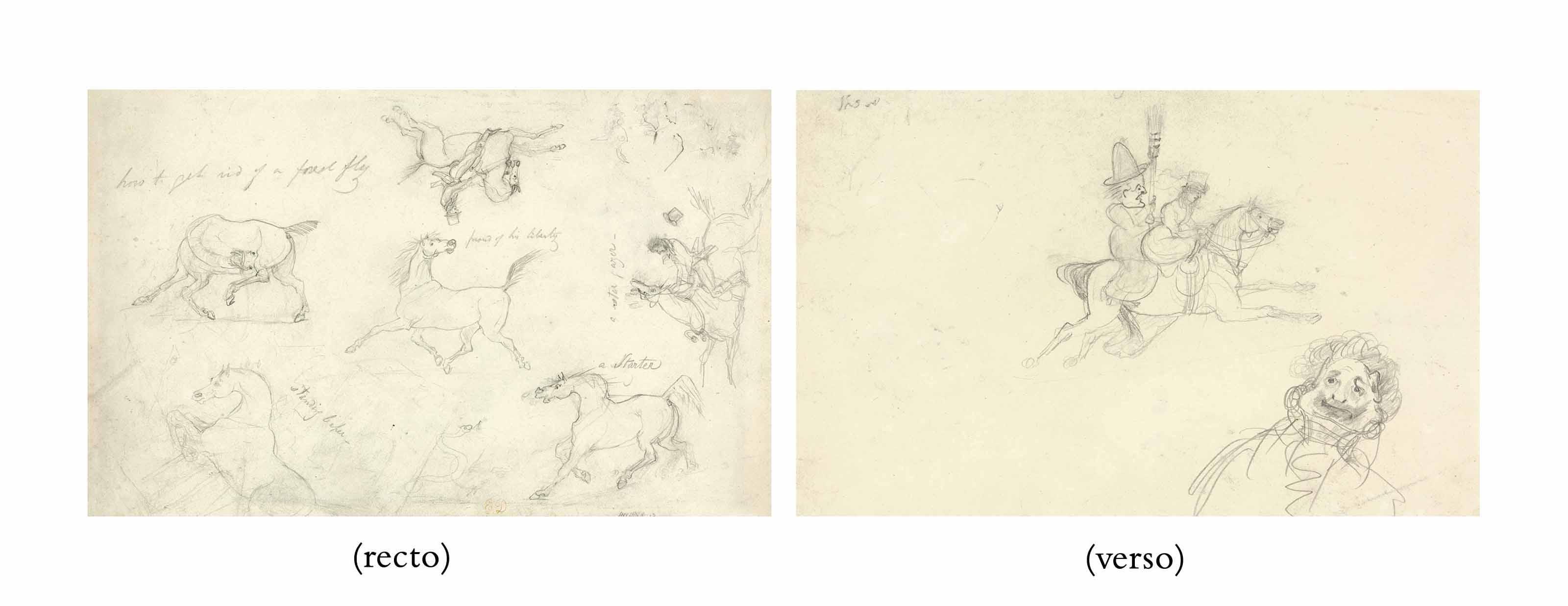 Studies Of Figures, Horses And A Snake (Recto And Verso) by Ferdinand ...