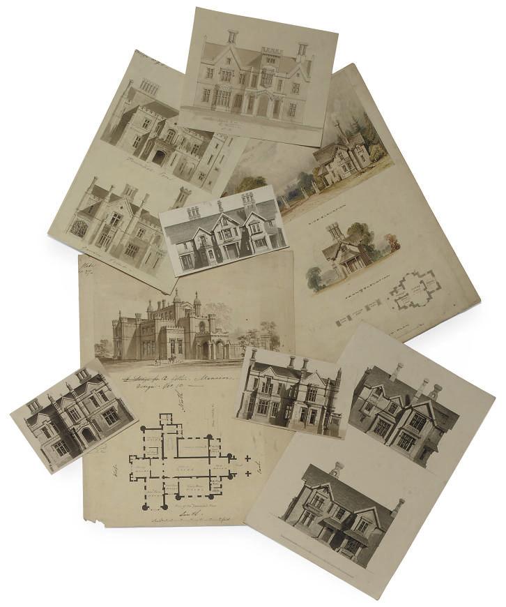 A Folio of Architectural Drawings, Plans and Elevations by Francis ...