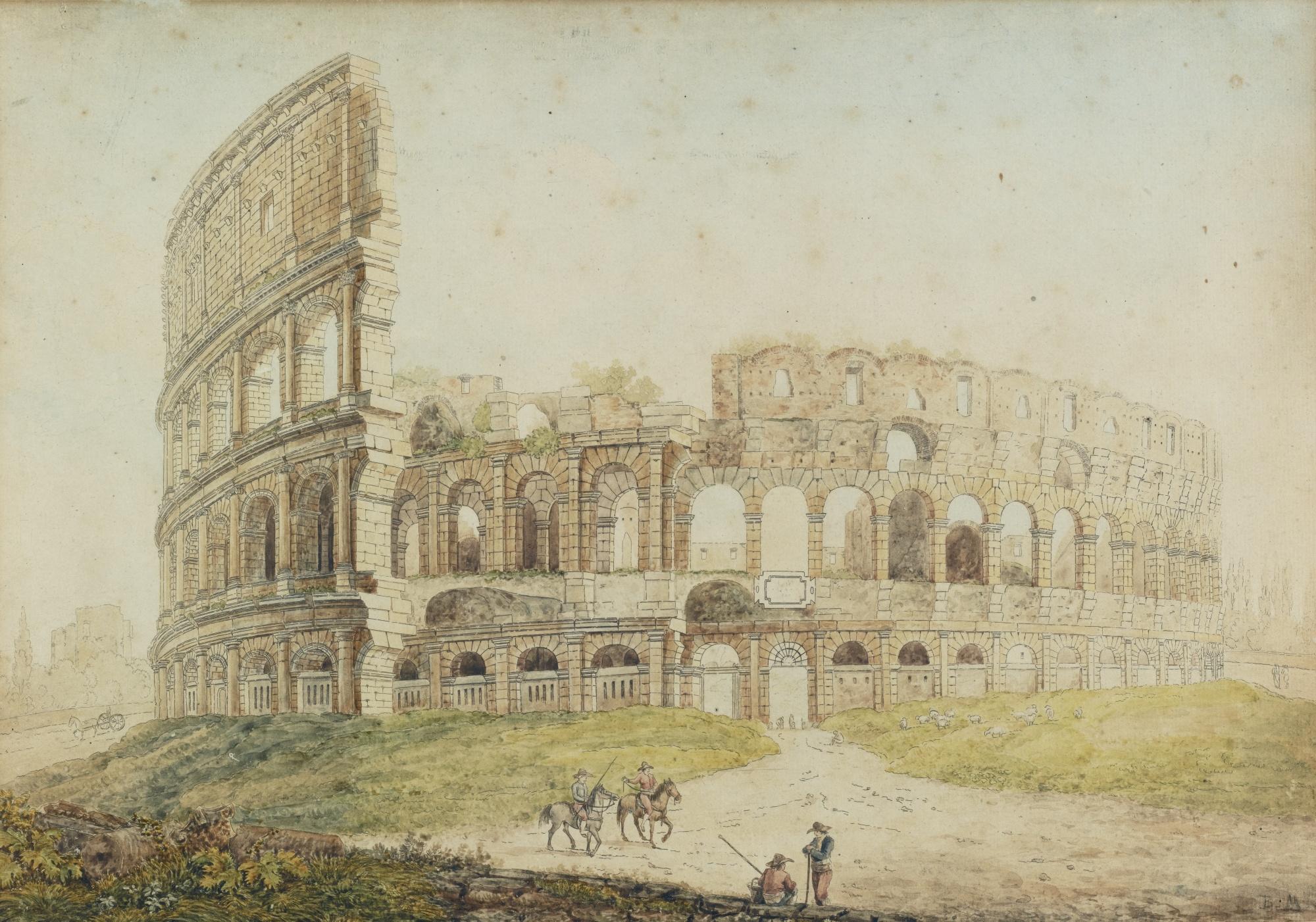 A Pair Of Roman Views: The Coliseum And The Arch Of Constantine by ...