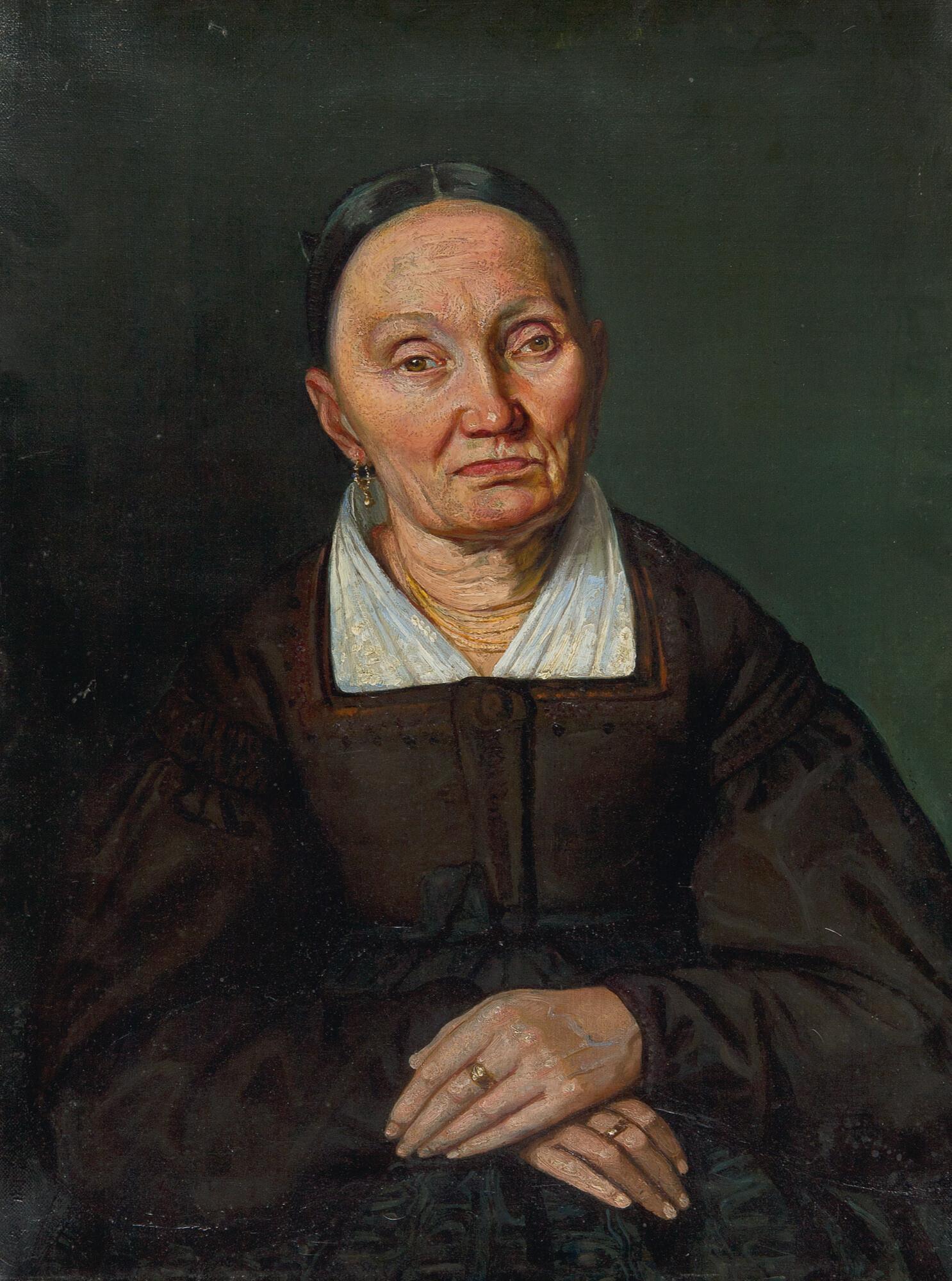 Bildnis der Frau Trafoier („Stiegelwirtin“) aus Bozen. by Friedrich Wasmann | Art.Salon