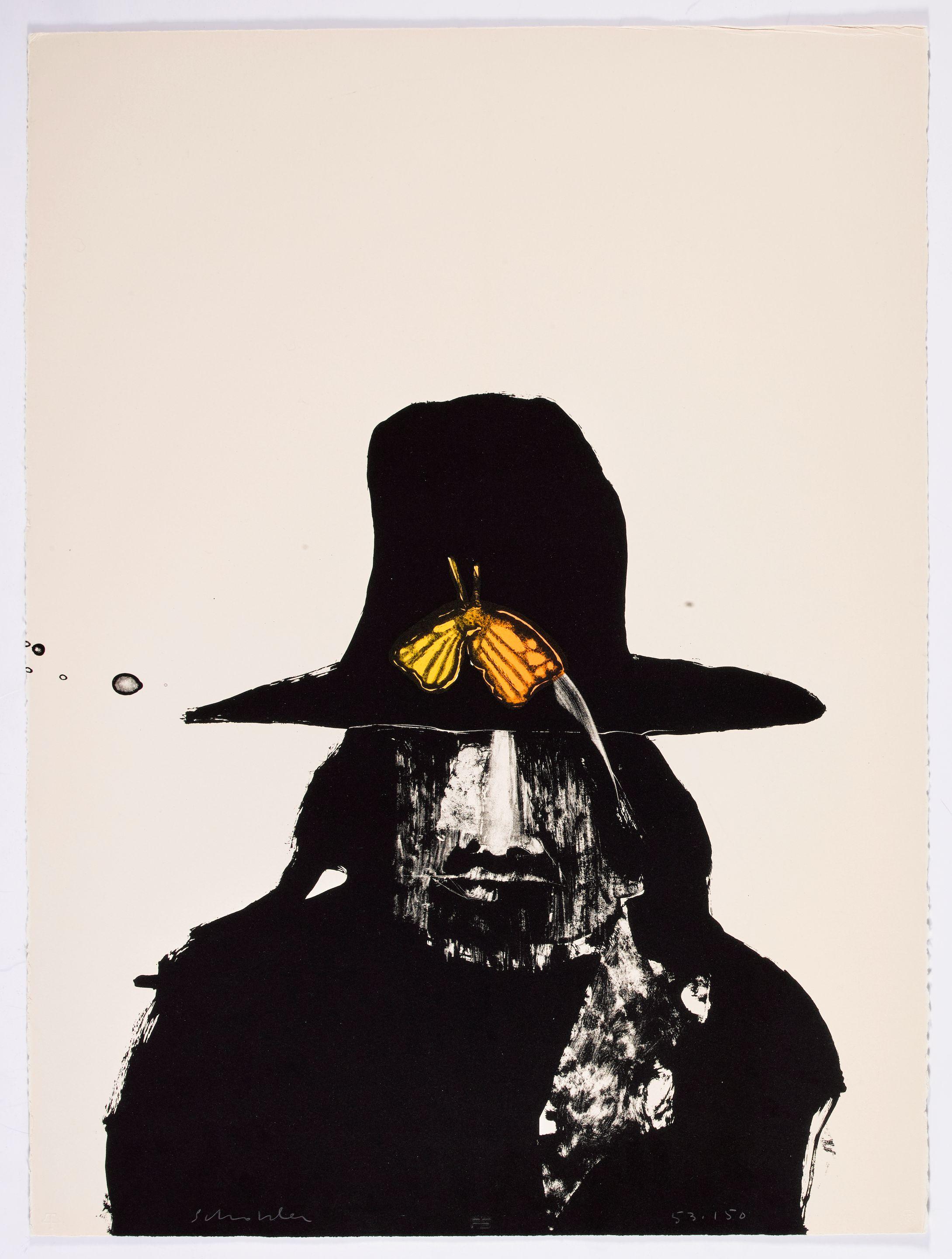 "Indian with Butterfly," 1975 by Fritz Scholder | Art.Salon