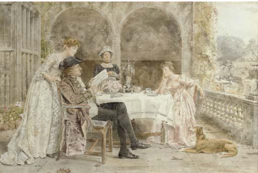 Afternoon tea by George Goodwin Kilburne | Art.Salon