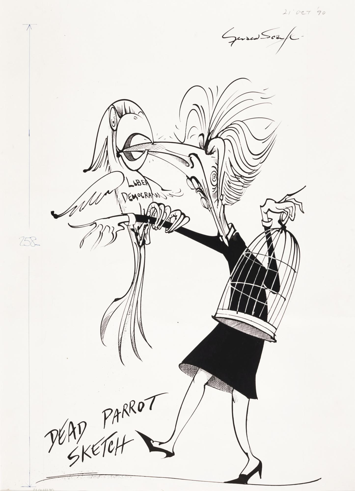 "Dead Parrot Sketch" by Gerald Scarfe | Art.Salon
