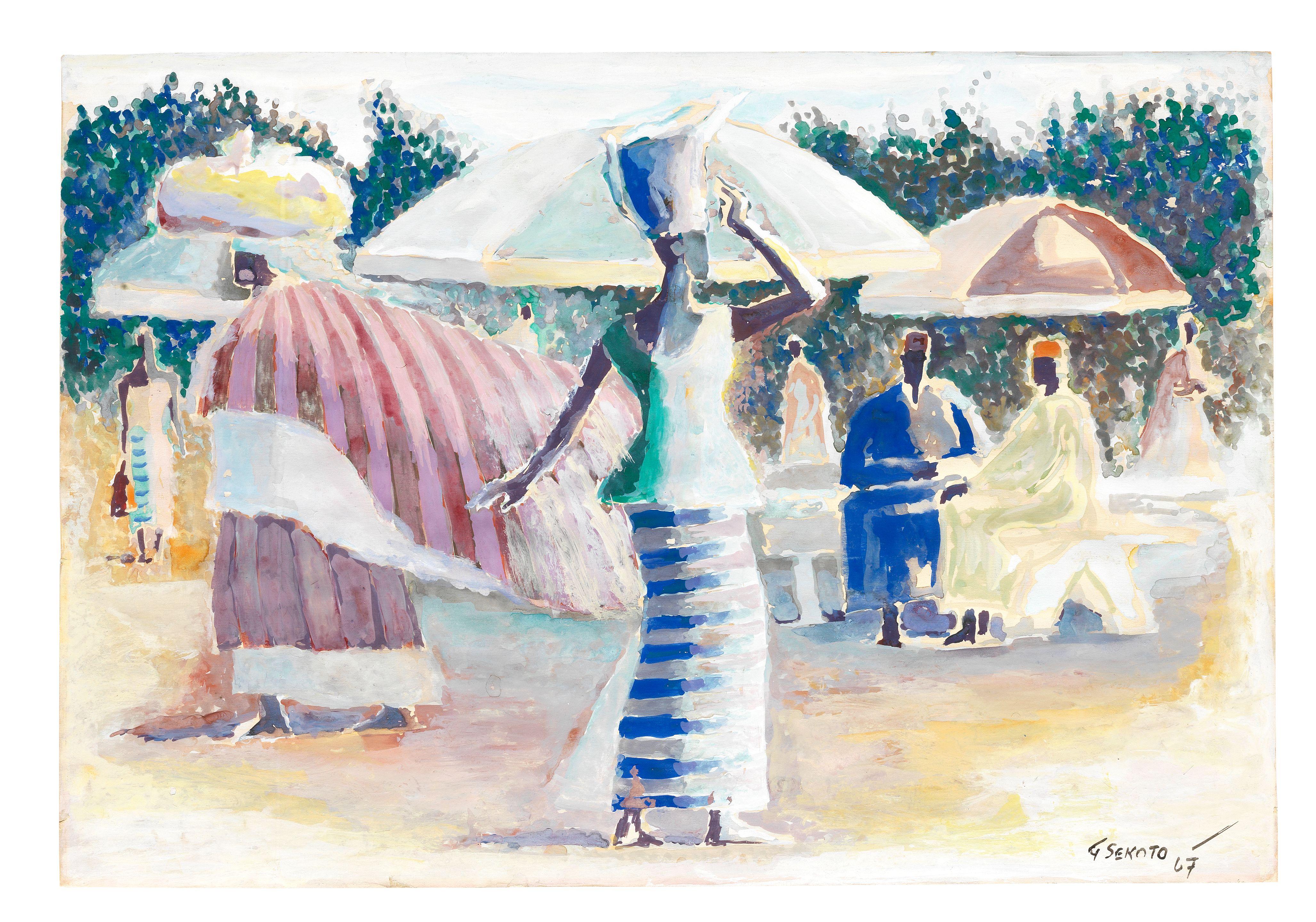 A Senegalese street café by Gerard Sekoto | Art.Salon