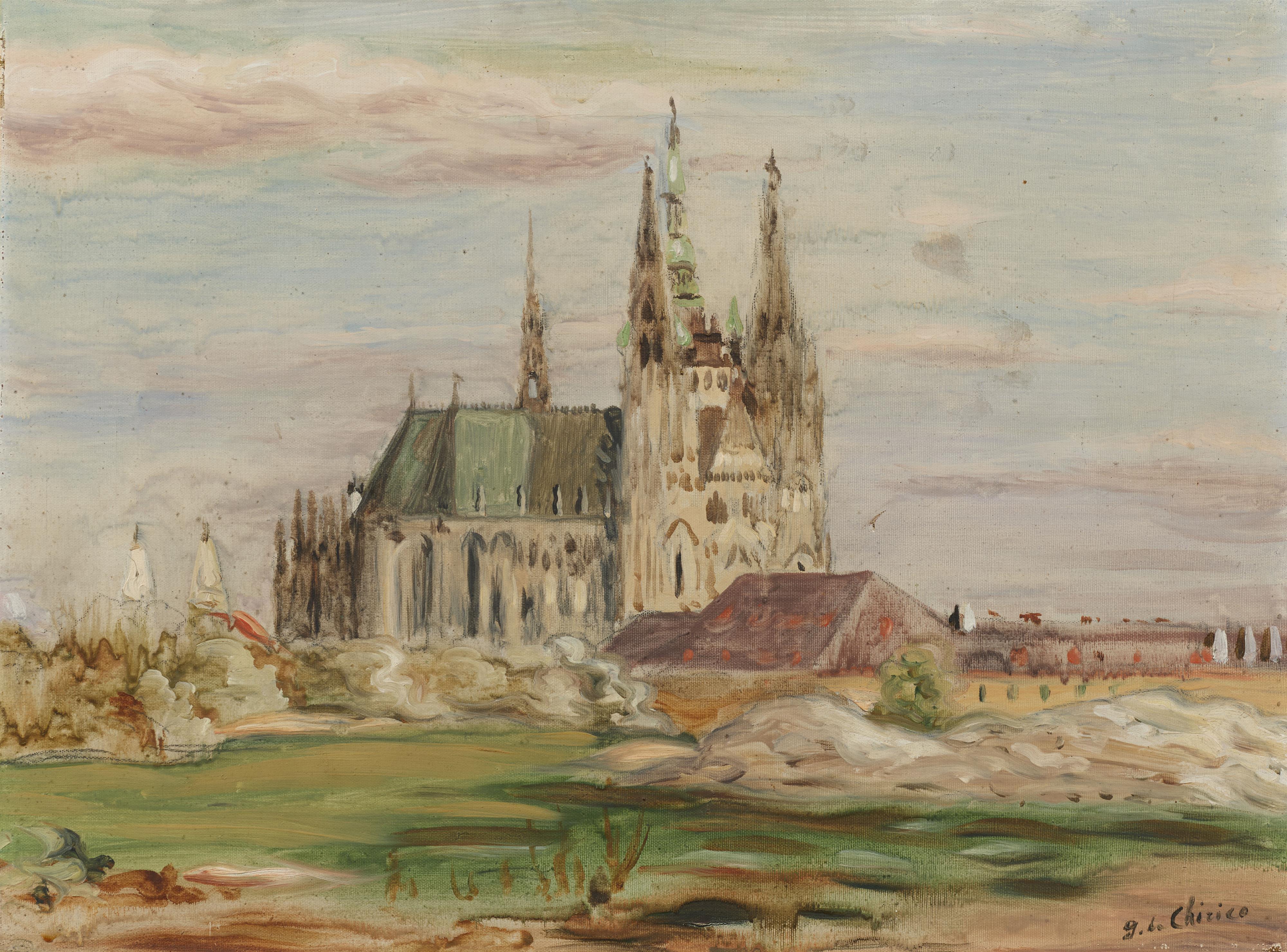 Blick auf den St. Veits-Dom in Prag by Giorgio de Chirico | Art.Salon