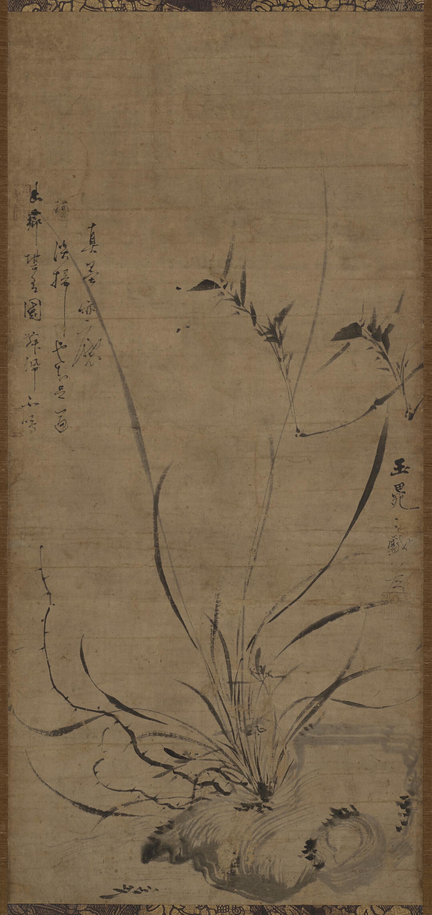 Orchids and Rock by Gyokuen Bonpo | Art.Salon