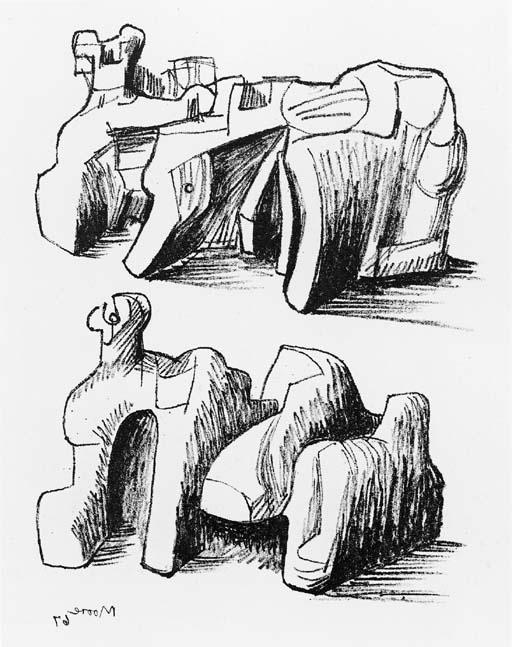Two Rock reclining Figures by Henry Moore | Art.Salon