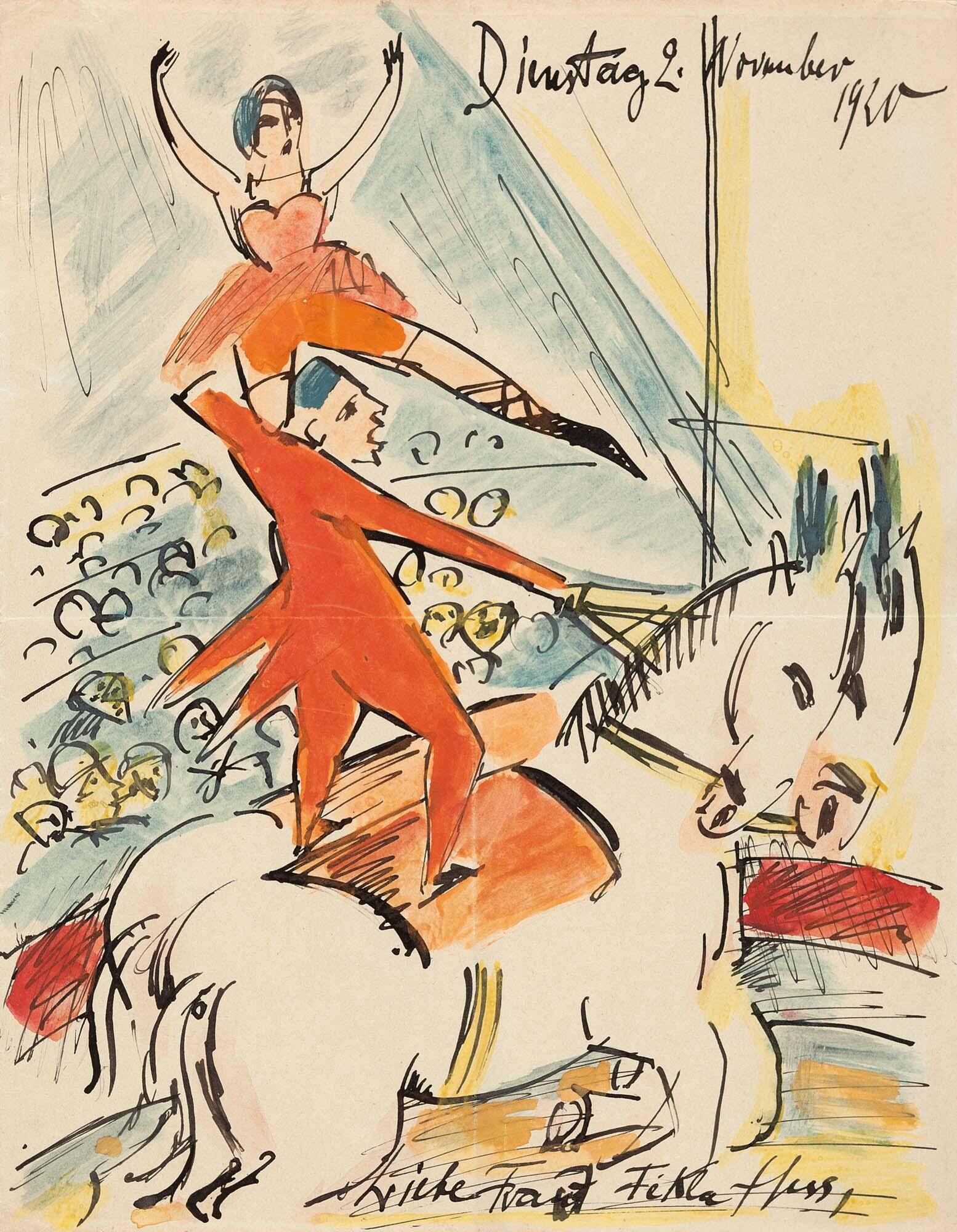 Zirkusszene. by Hermann Max Pechstein | Art.Salon