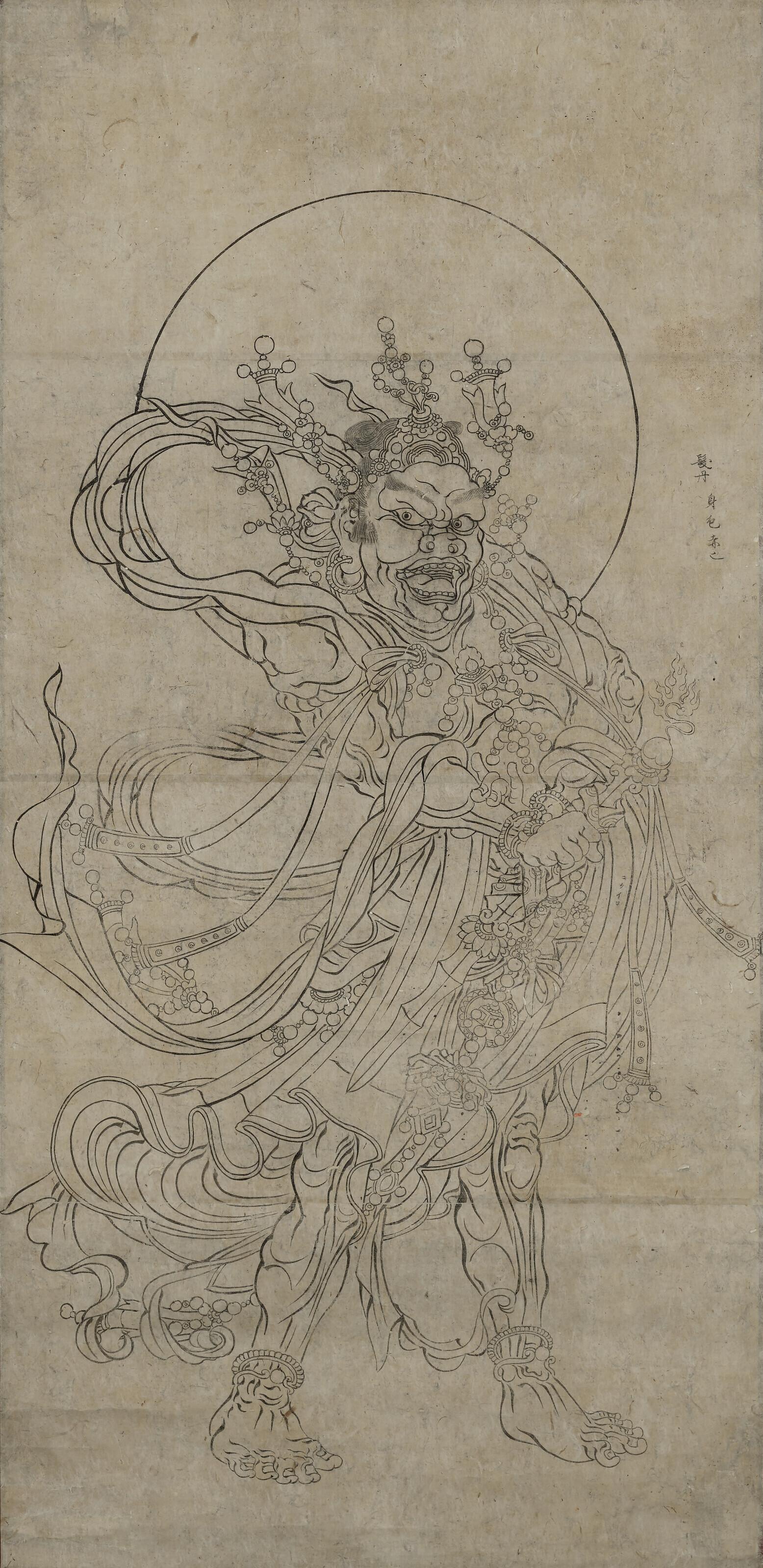 Iconographic Drawing of Vajrapani (Shukongojin) | Art.Salon