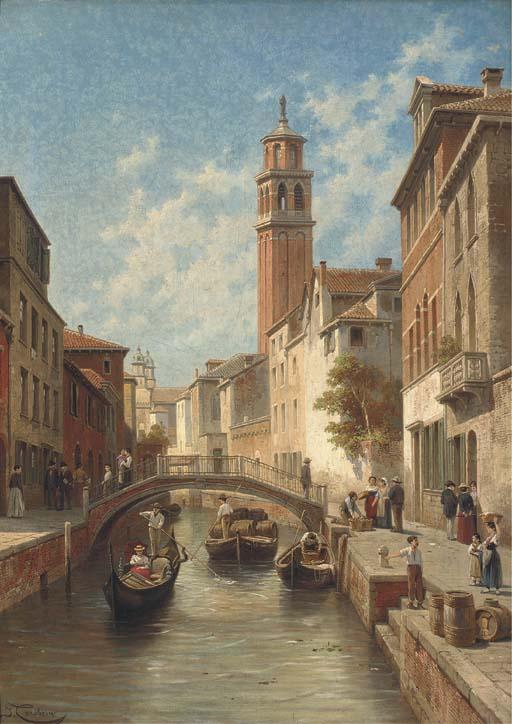 Venetian backwater by Jacques-François Carabain | Art.Salon