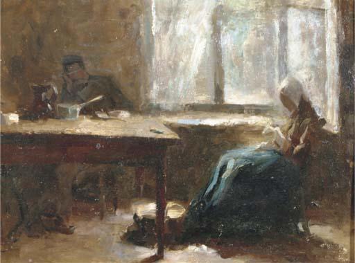 Figures in an interior by Jan Toorop | Art.Salon