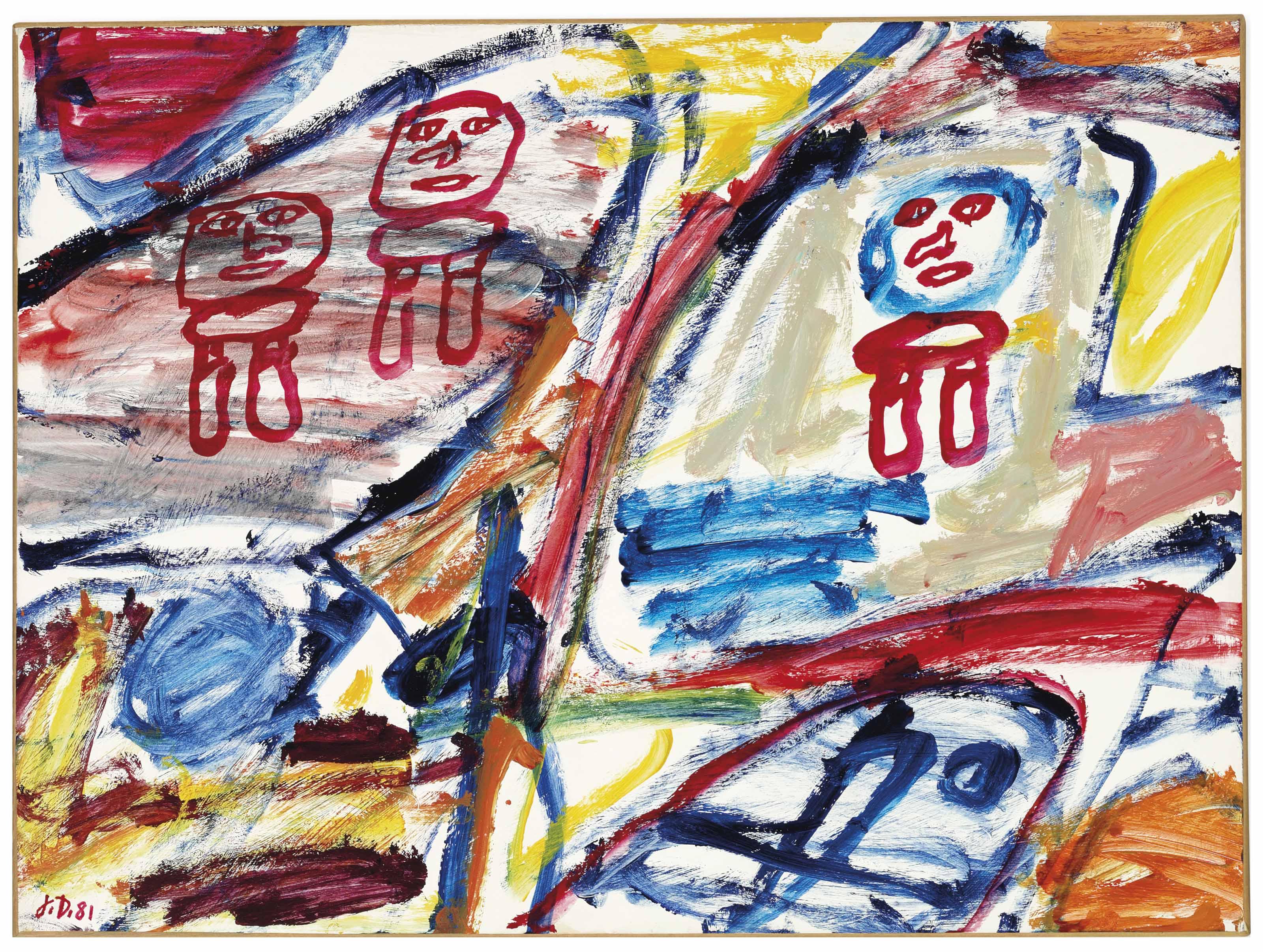 Site avec 3 personnages by Jean Dubuffet | Art.Salon