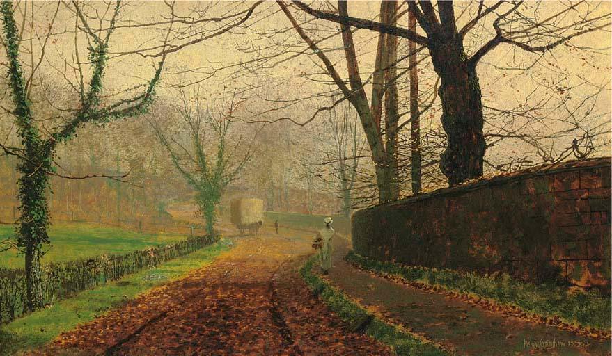 Autumn Sunshine, Stapleton Park, Pontefract by John Atkinson Grimshaw ...