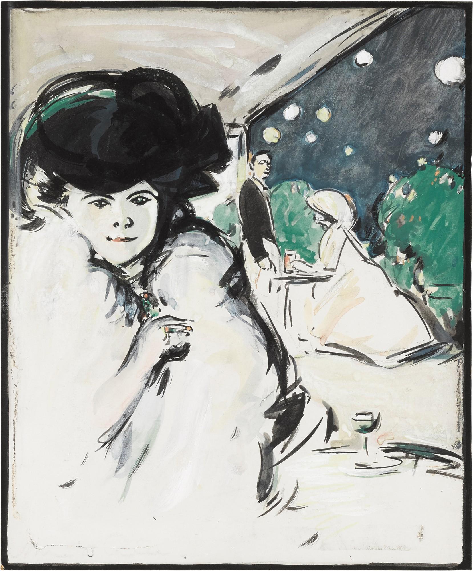 Terrace, Café d'Harcourt by John Duncan Fergusson, R.B.A. | Art.Salon