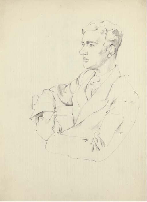 Seated Male Model; Head Study; And Seated Male Model Reading by John ...