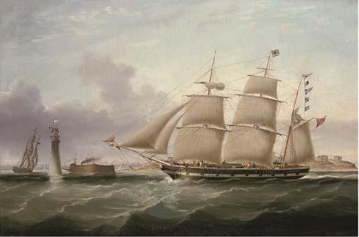 The Barque Emilia Heading Into Liverpool And Shown In Two Positions Off ...