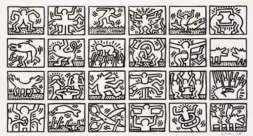 Retrospect, 1989 (Black and White) (Cantz p. 118-119) by Keith Haring ...