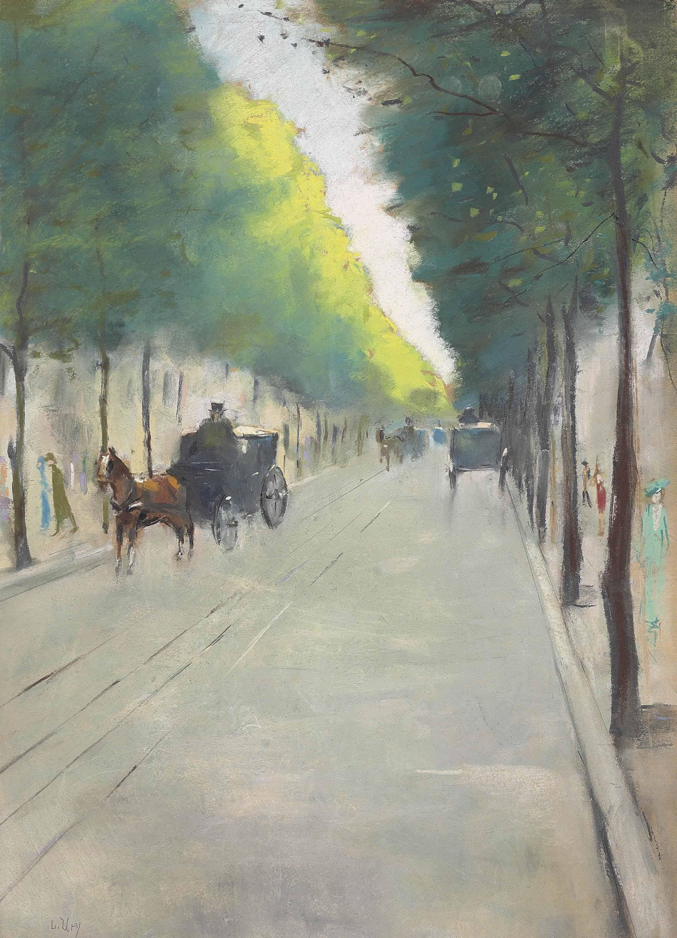 Strasse im Tiergarten mit Equipagen, Berlin by Lesser Ury | Art.Salon