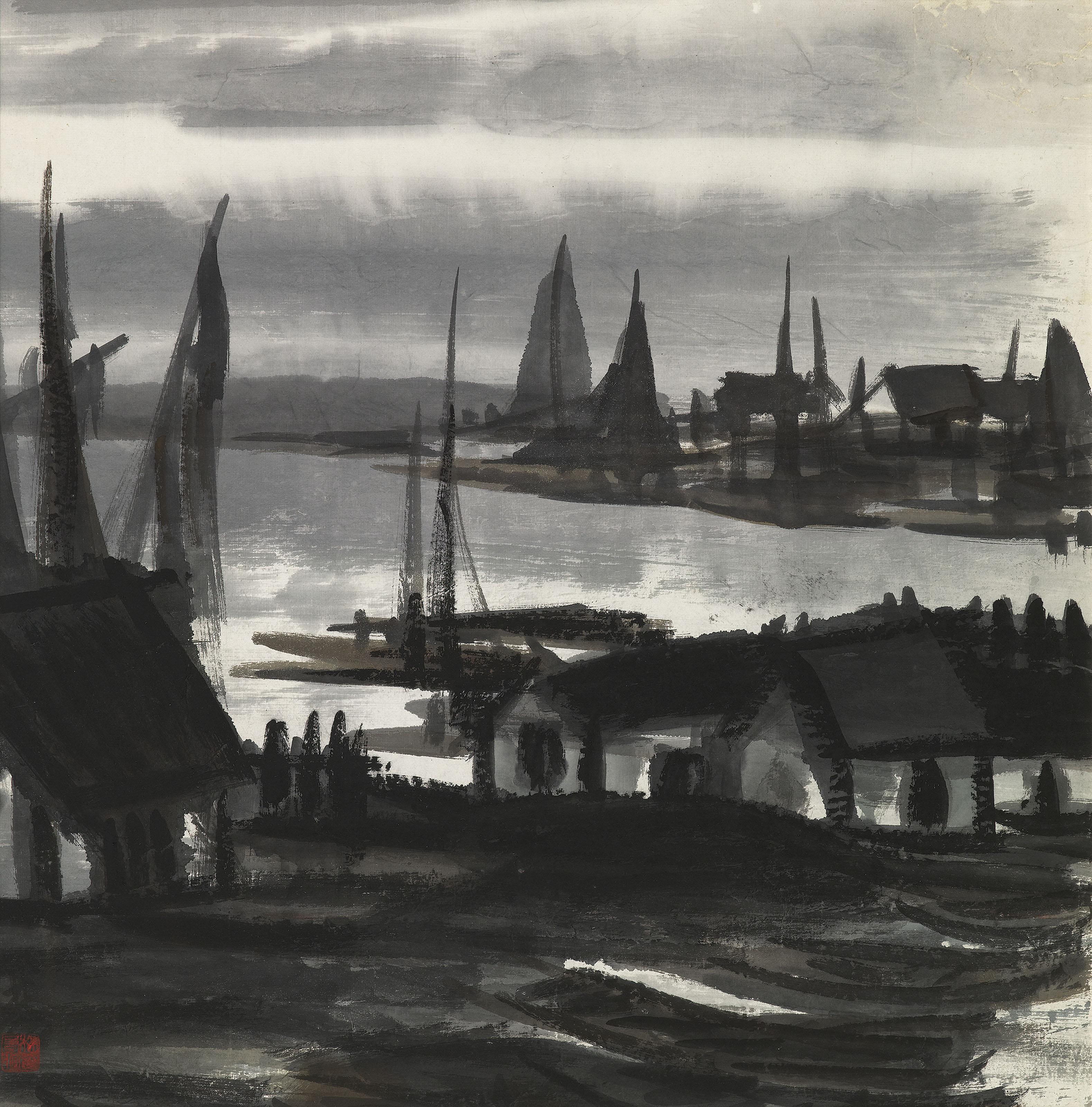 Fishing Village by Lin Fengmian | Art.Salon