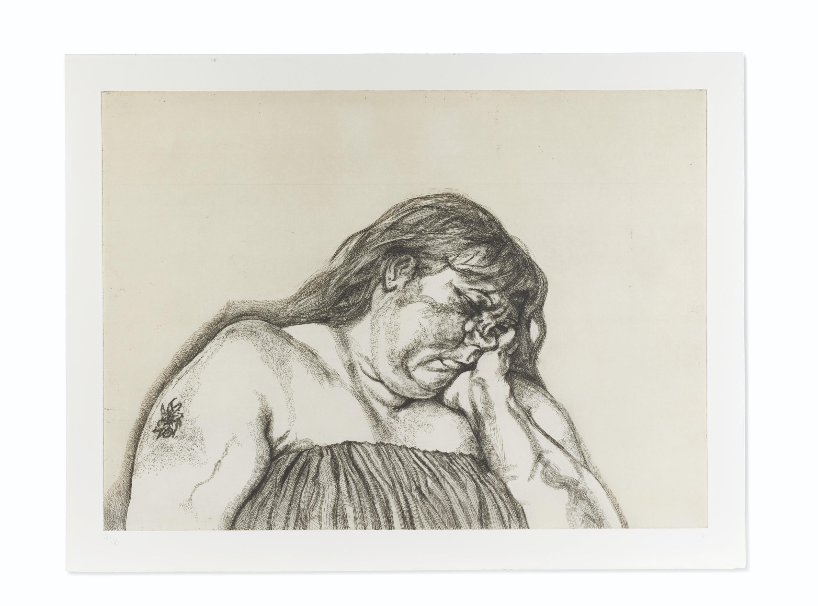 Woman with an Arm Tattoo by Lucian Freud | Art.Salon